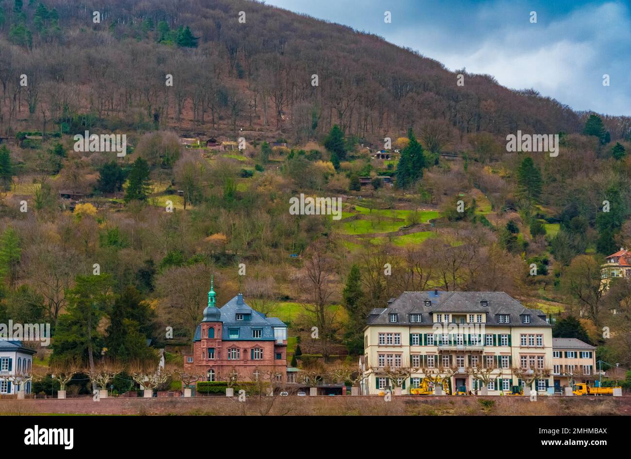 Lovely view of the Schlangenweg (Snake Path), a narrow walled footpath ...