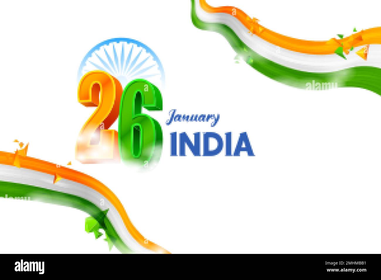tricolor banner with Indian flag for 26th January Happy Republic Day of ...