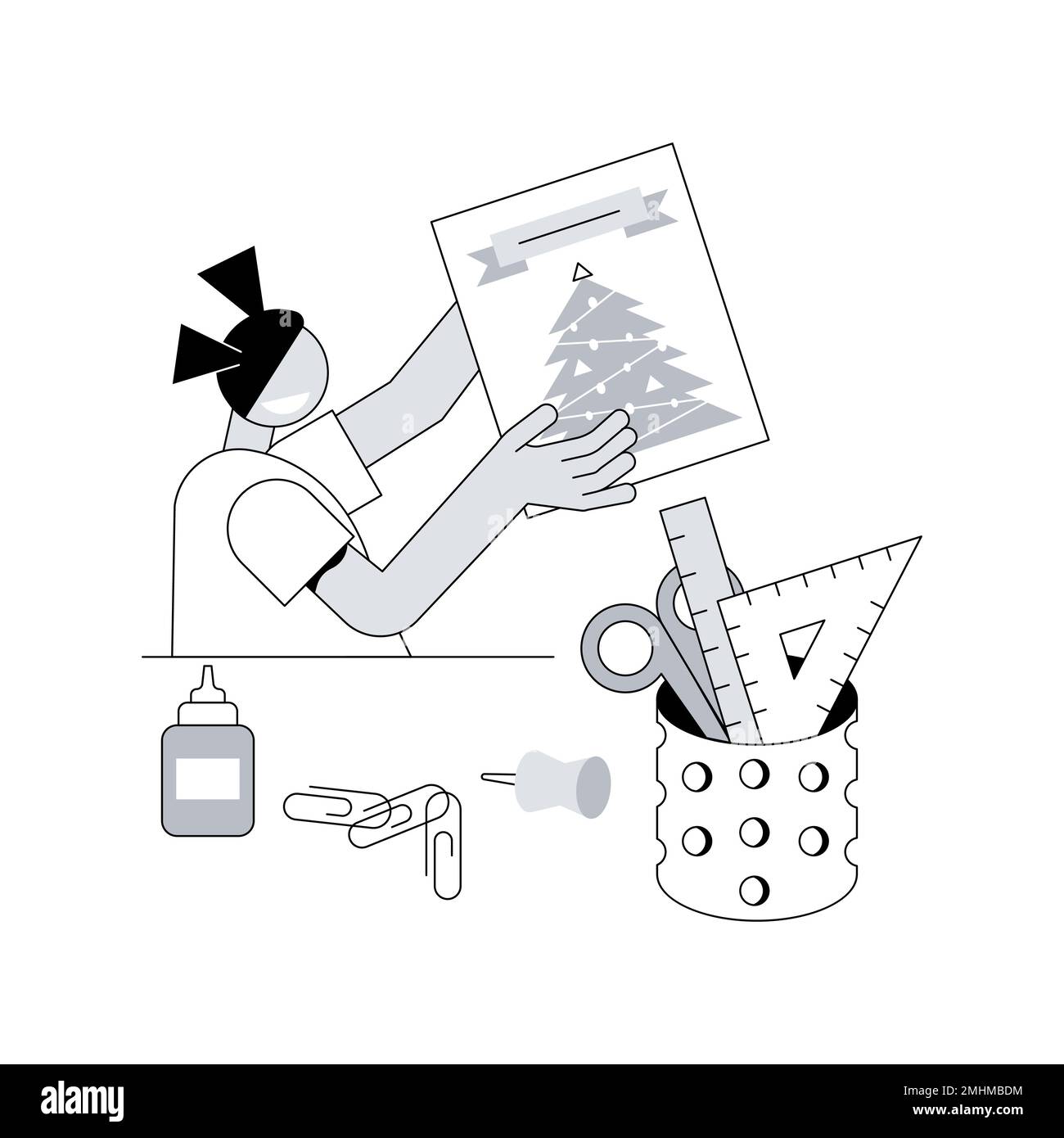 DIY project abstract concept vector illustration. Handmade present ...