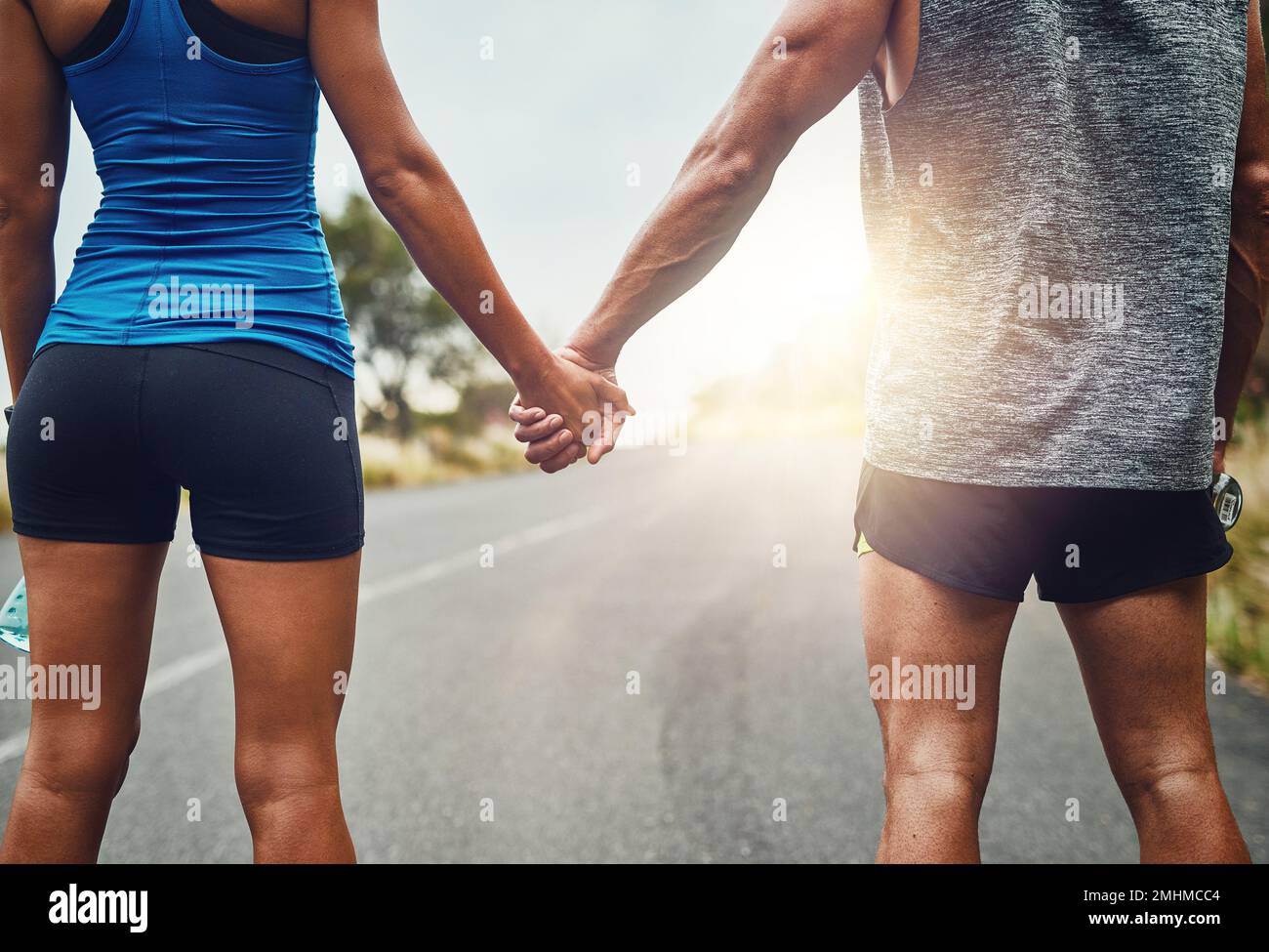 Lets get into fitness together. an unrecognizable couple training for a ...