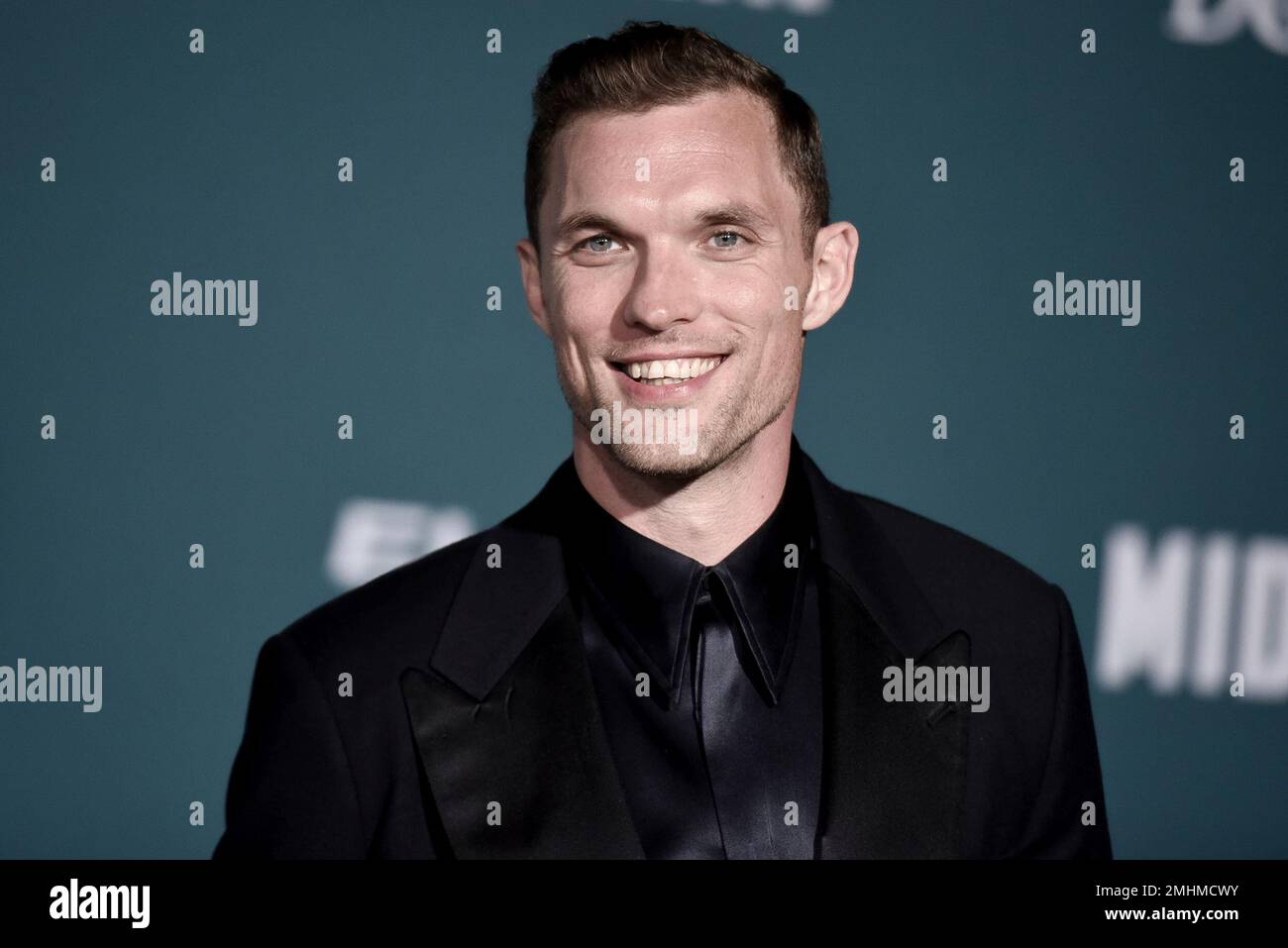 Ed Skrein attends the world premiere of "Midway" at the Regency Village ...