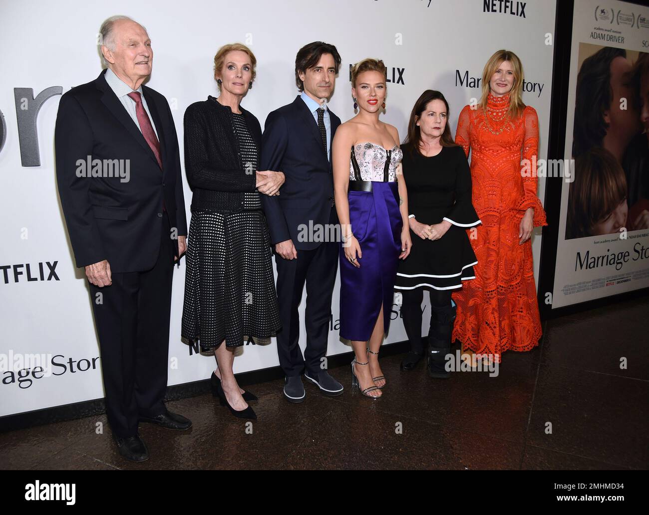 Alan Alda, from left, Julie Hagerty, Noah Baumbach, Scarlett Johansson ...