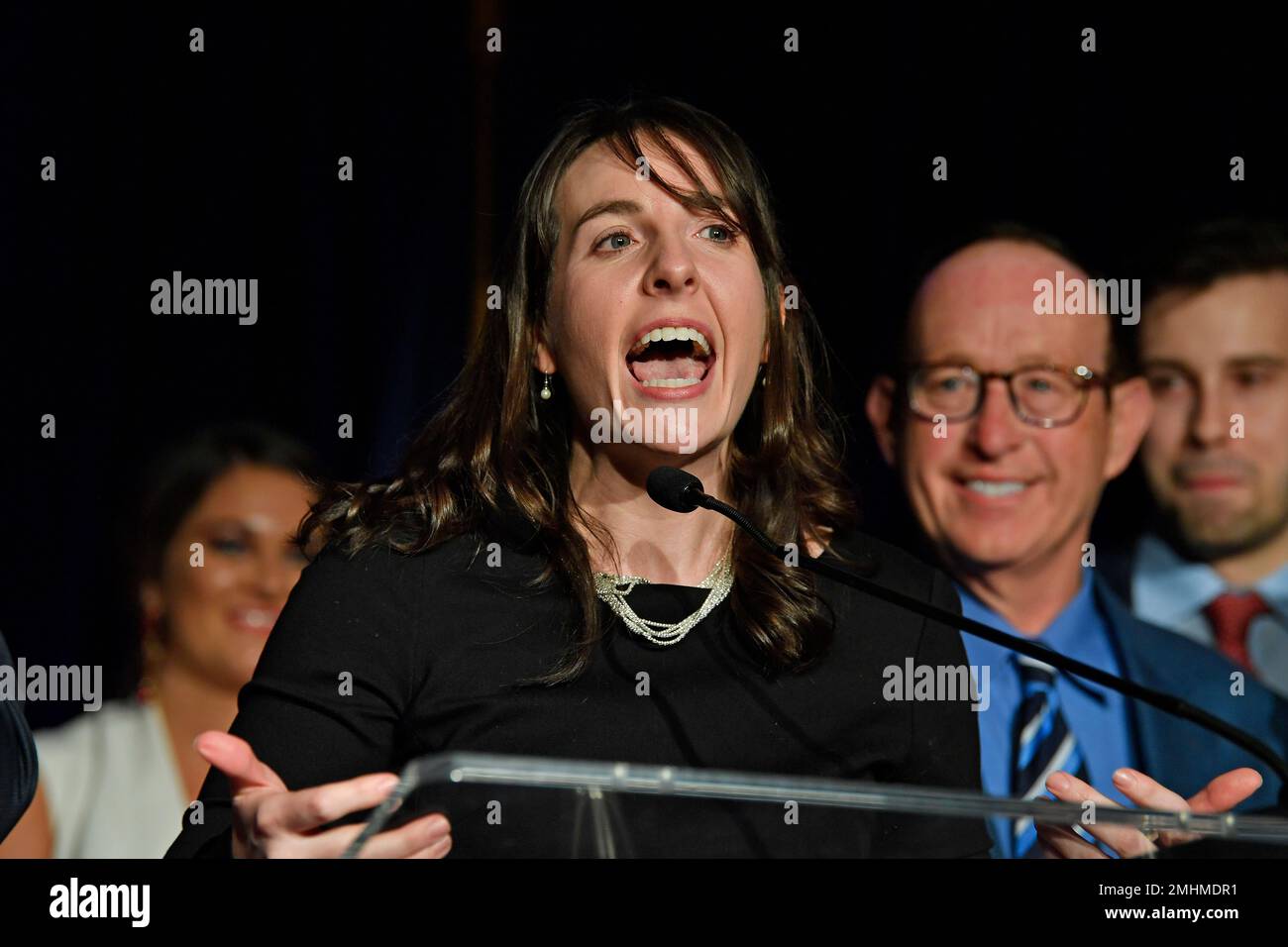 Kentucky Treasurer Allison Ball makes her victory speech to the ...