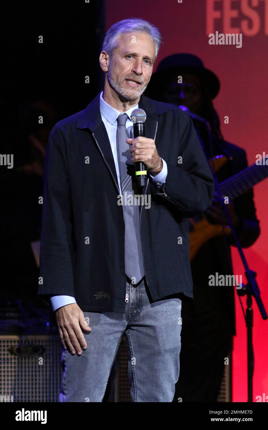 Jon Stewart performs at the 13th annual Stand Up For Heroes benefit ...