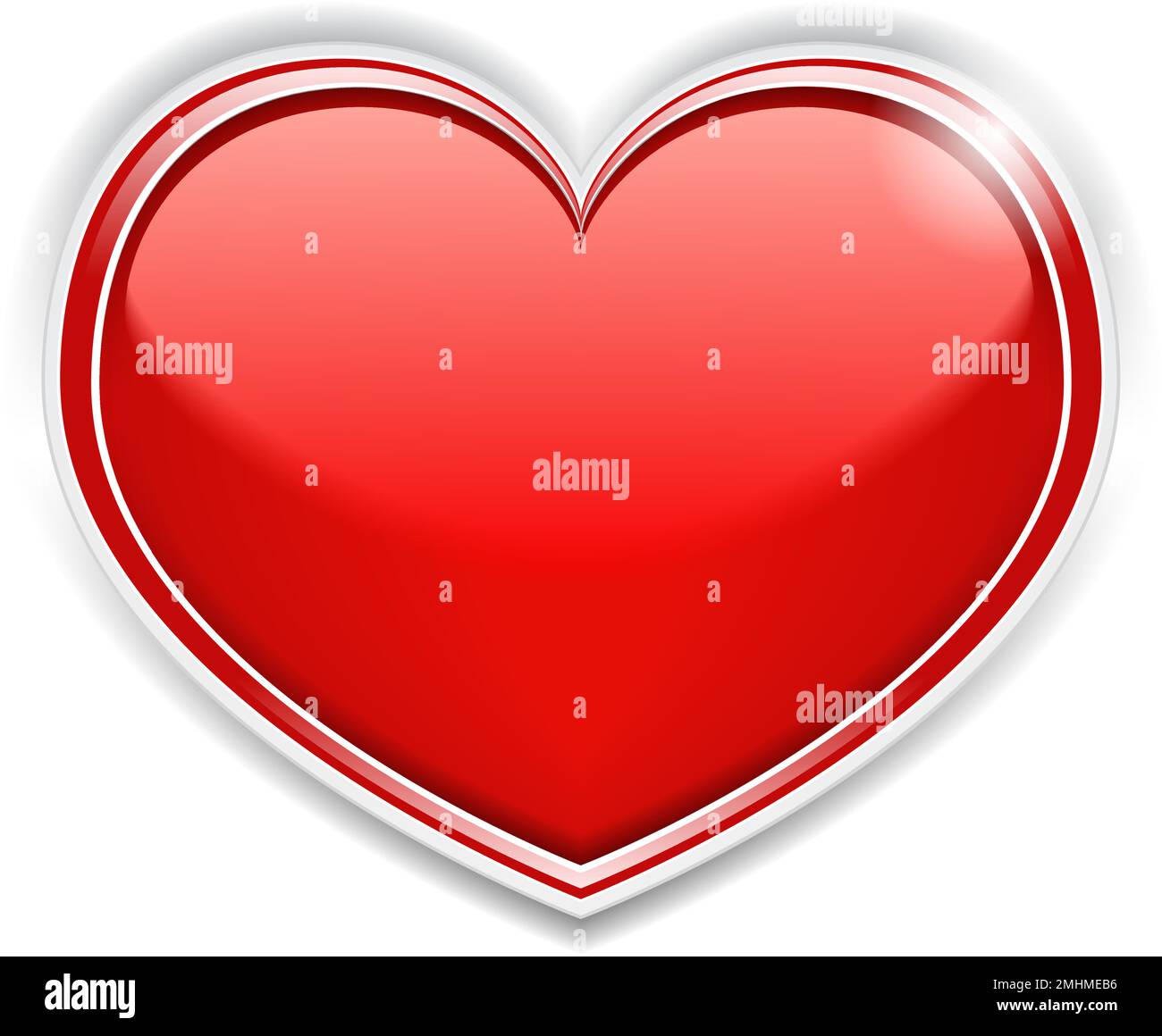 Red heart on white background, vector eps10 illustration Stock Vector ...