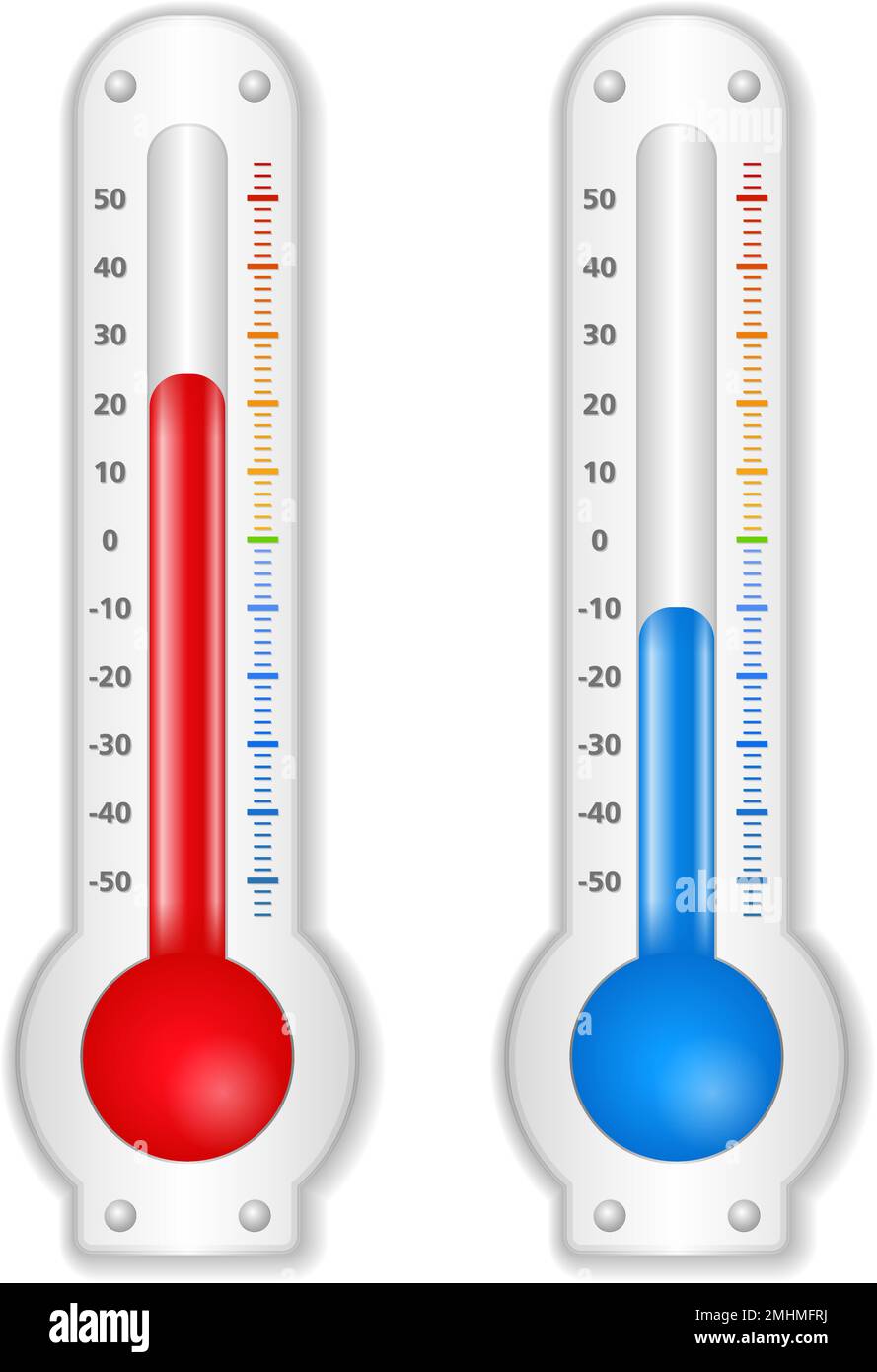 Two thermometers on white background, vector eps10 illustration Stock ...