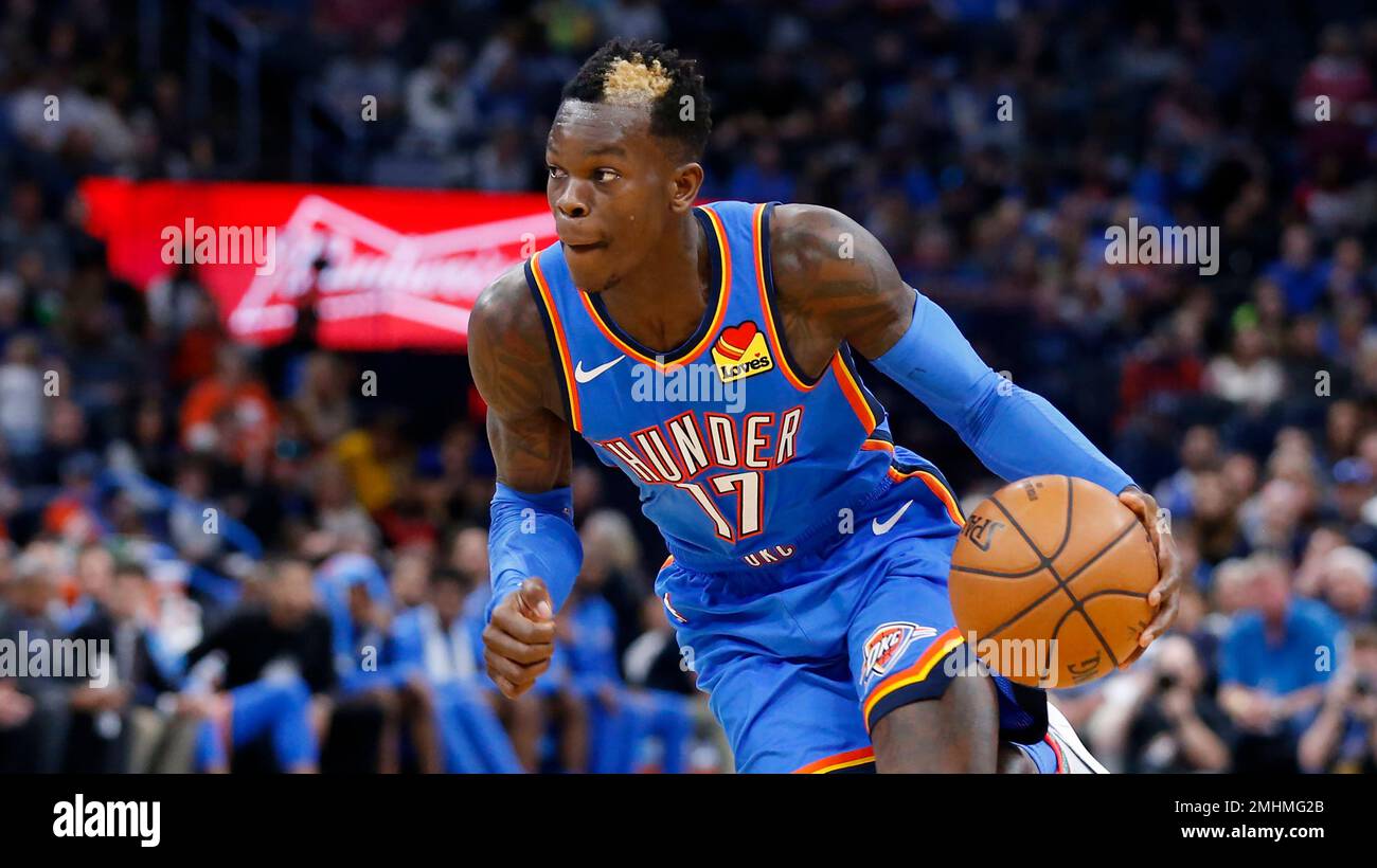 Oklahoma City's Dennis Schroder (17) during the second half of an NBA ...