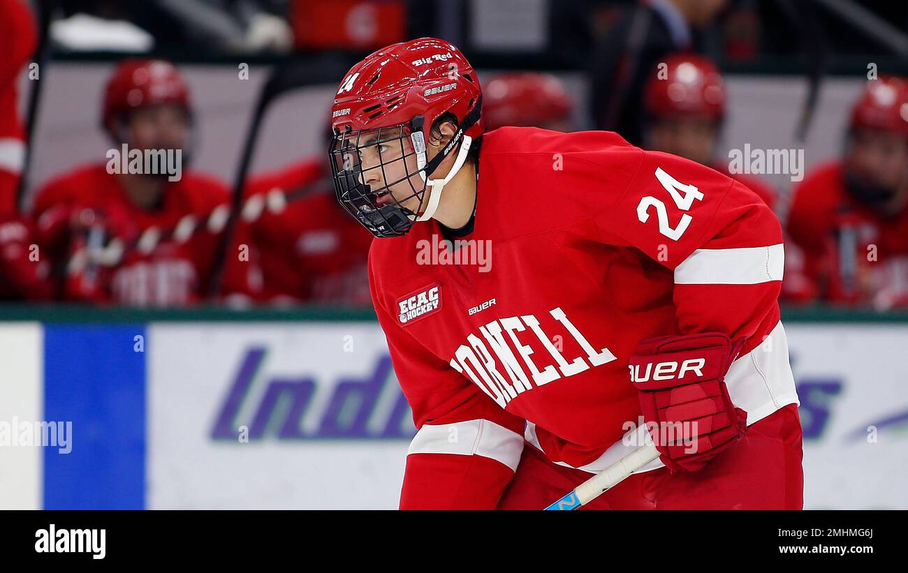 Cornell's Sam Malinski is shown during an NCAA hockey game on Friday ...
