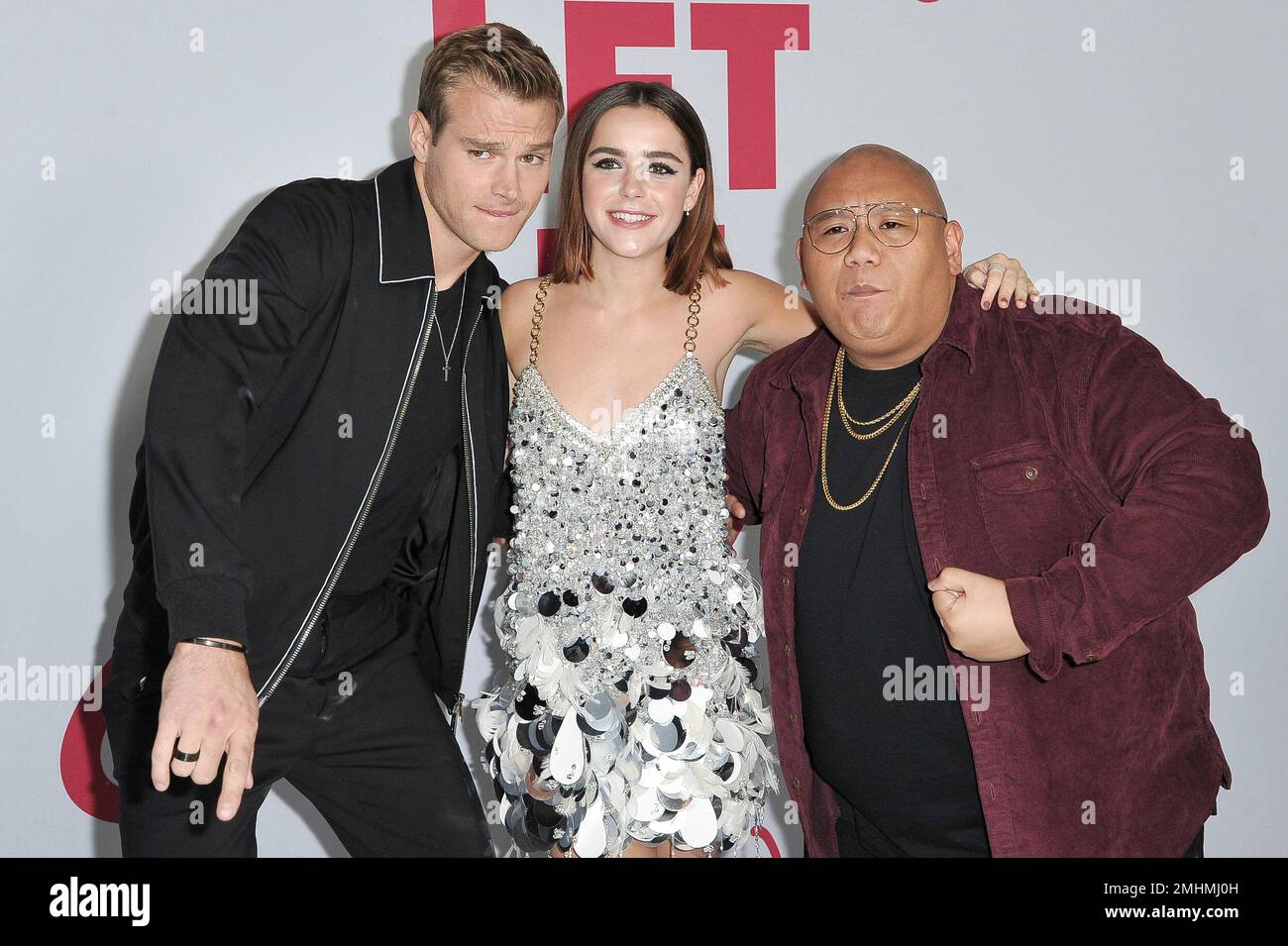 Matthew Noszka, from left, Kiernan Shipka and Jacob Batalon attends the ...