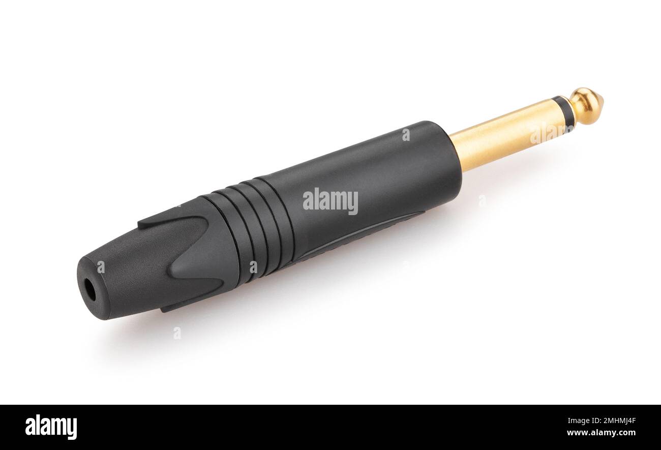 guitar plug jack path isolated on white Stock Photo - Alamy