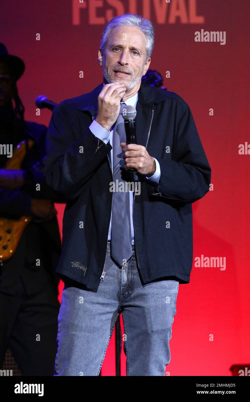 Jon Stewart performs at the 13th annual Stand Up For Heroes benefit ...