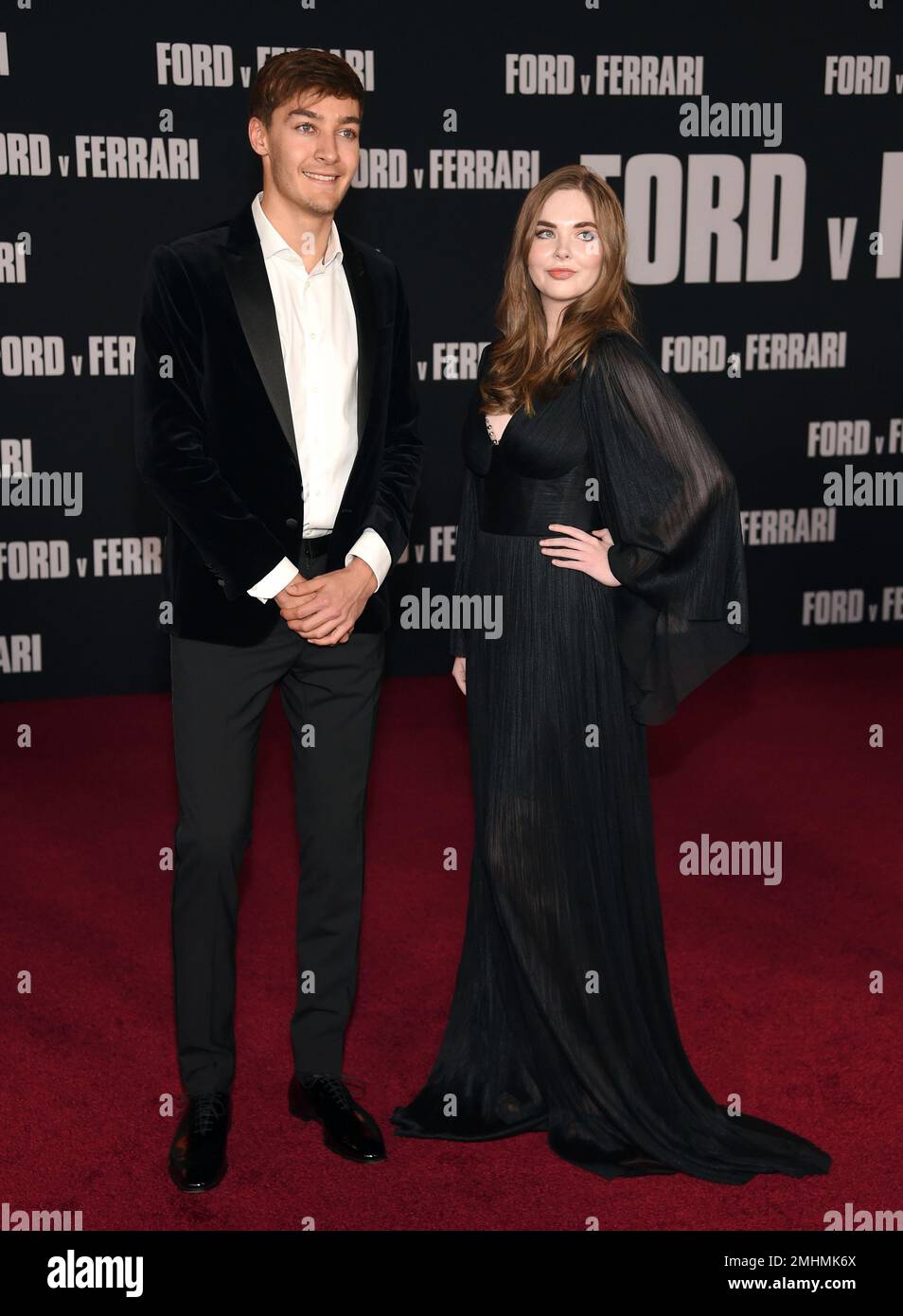 George Russell, left, and Maisy Kay arrive at a special screening of ...