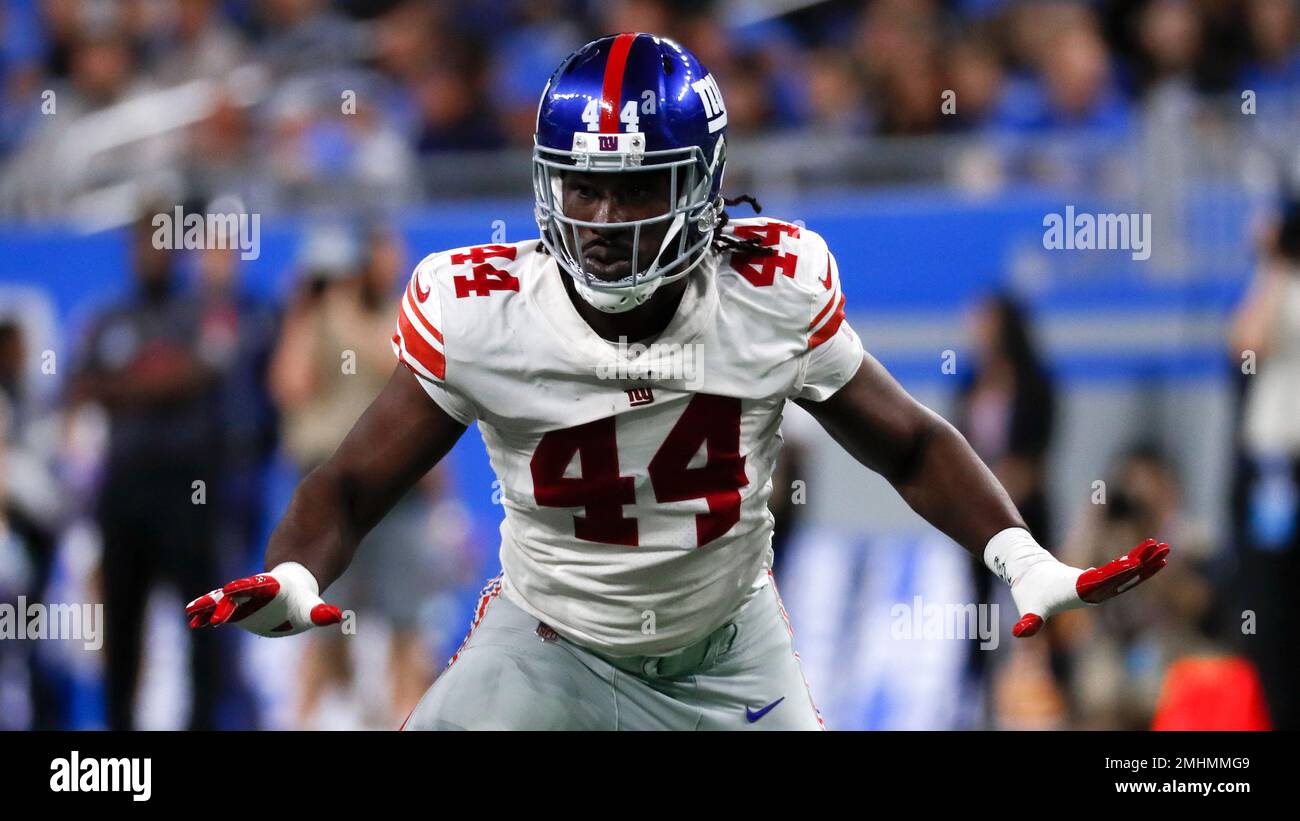 New York Giants linebacker Markus Golden plays against the Detroit ...