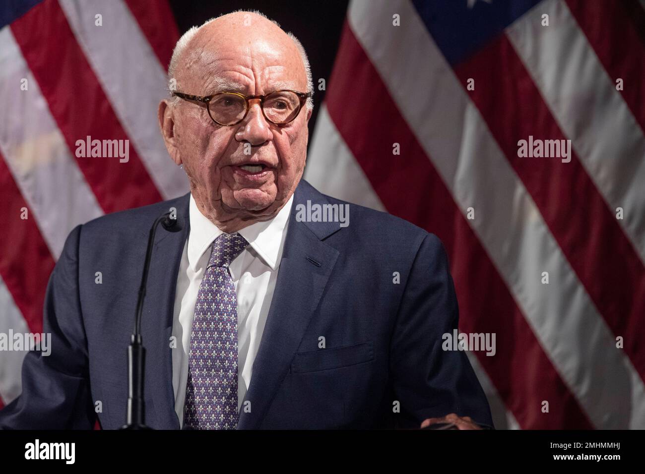 Rupert Murdoch introduces Secretary of State Mike Pompeo during the ...