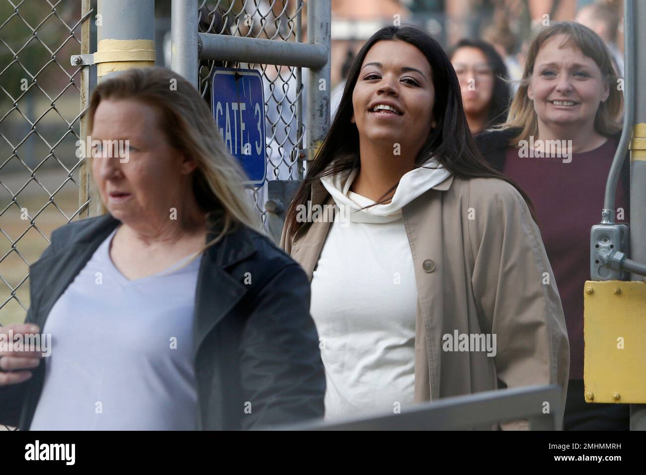 Inmates being released from the Eddie Warrior Correctional Center walk ...