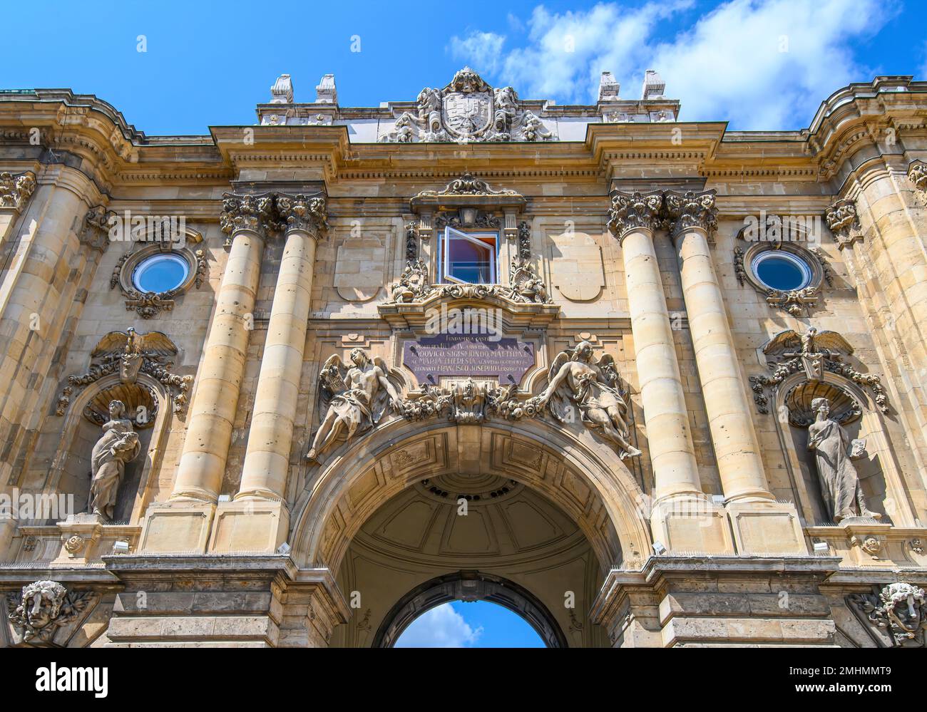 Lion Courtyard and gate in Buda Castle Royal Palace and Hungarian ...