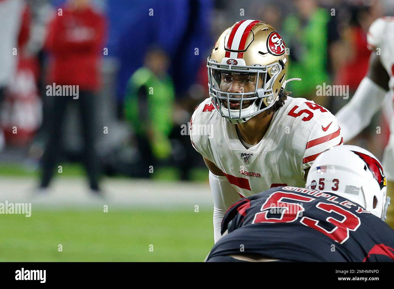 San Francisco 49ers middle linebacker Fred Warner (54) during the first ...