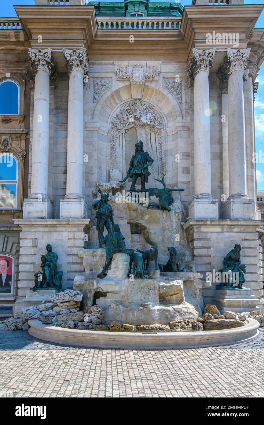Budapest, Hungary. Fountain of King Matthias in Buda Castle Royal ...