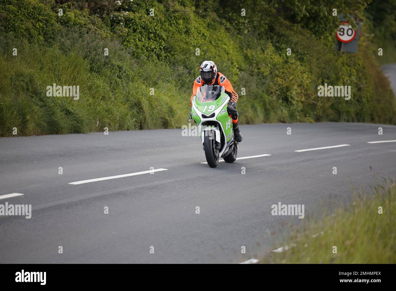Isle of Man TT 22, Rhencullen Practice Week Stock Photo - Alamy
