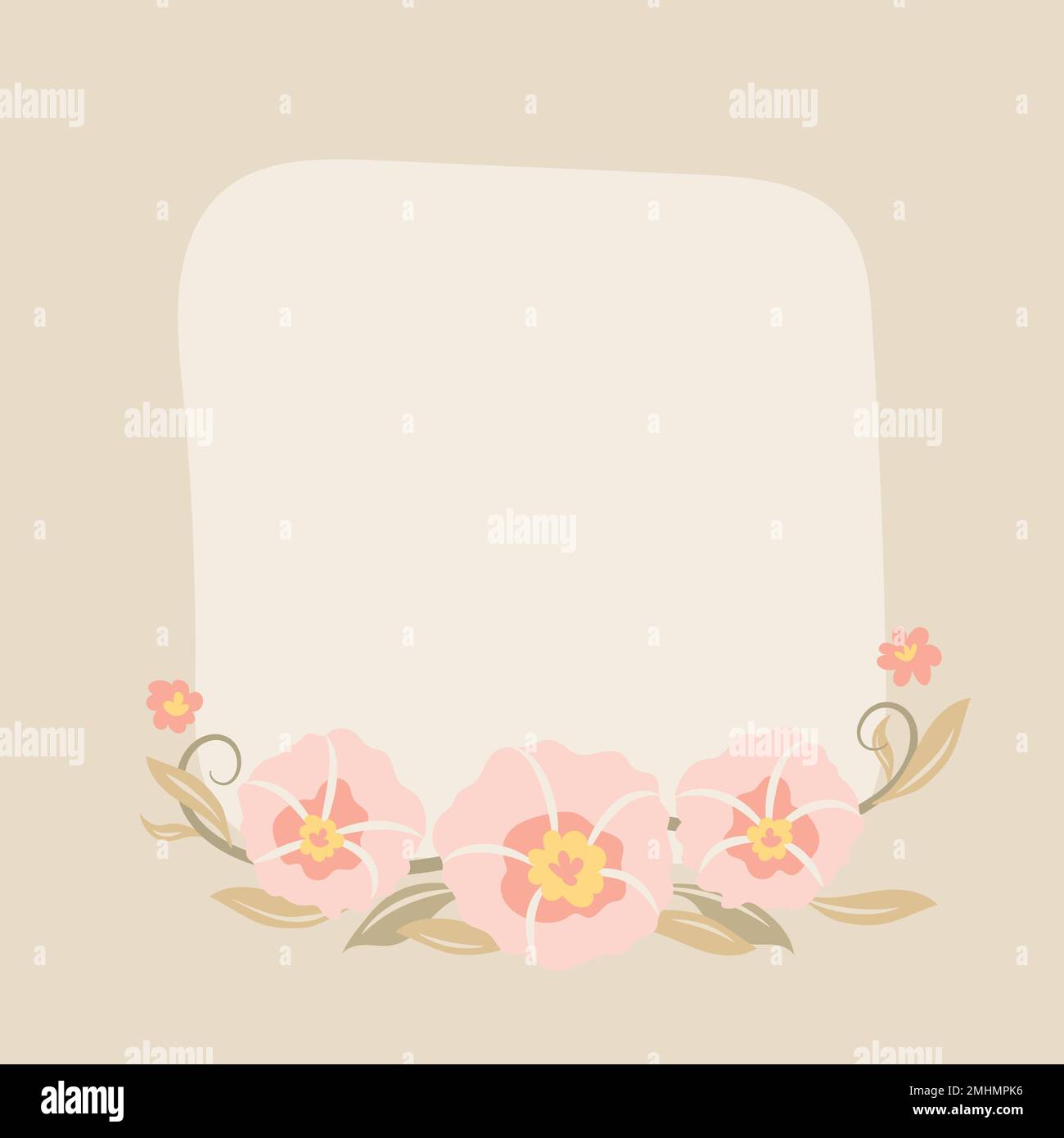 Pink flower frame, vector, flat design illustration Stock Vector Image & Art - Alamy