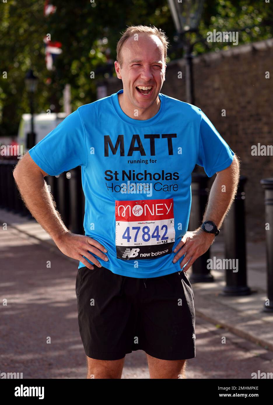 File photo dated 03/10/21 of Matt Hancock after finishing the Virgin ...