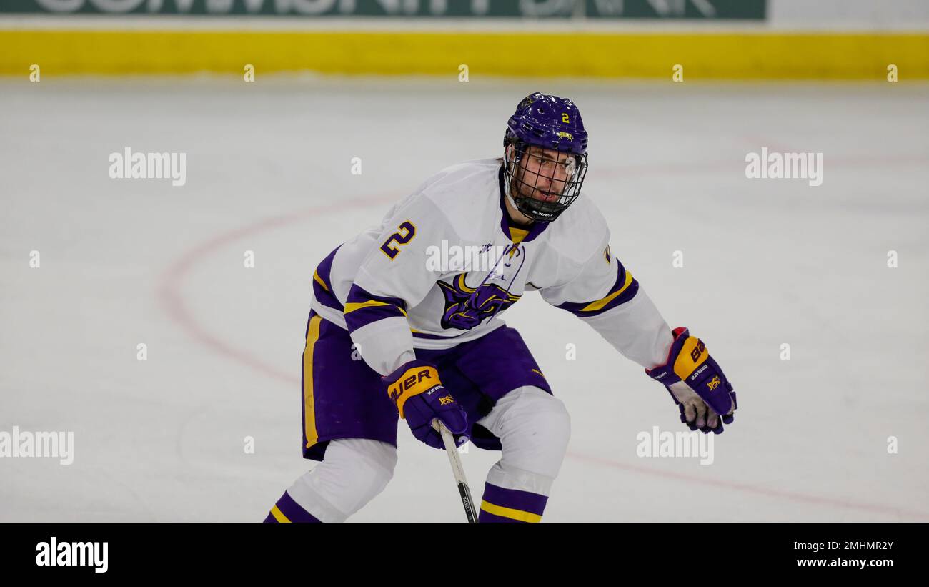 Minnesota State defenseman Connor Mackey skates against Bowling Green ...