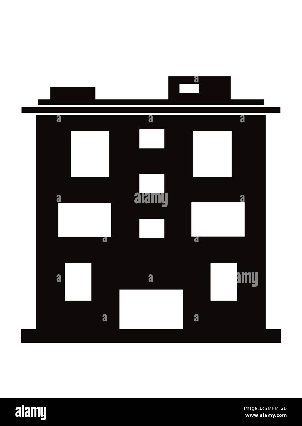 Black silhouette single construction building for design and decoration ...