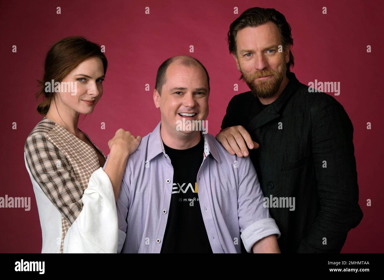 This Oct. 28, 2019 photo shows writer-director Mike Flanagan, center ...