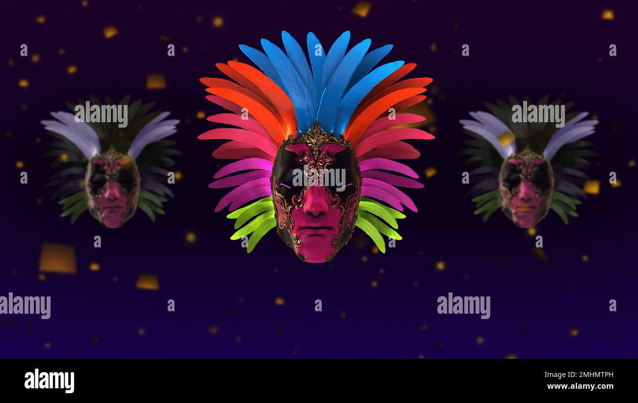 3D animation of Rio de Janeiro Carnival mask Stock Photo - Alamy