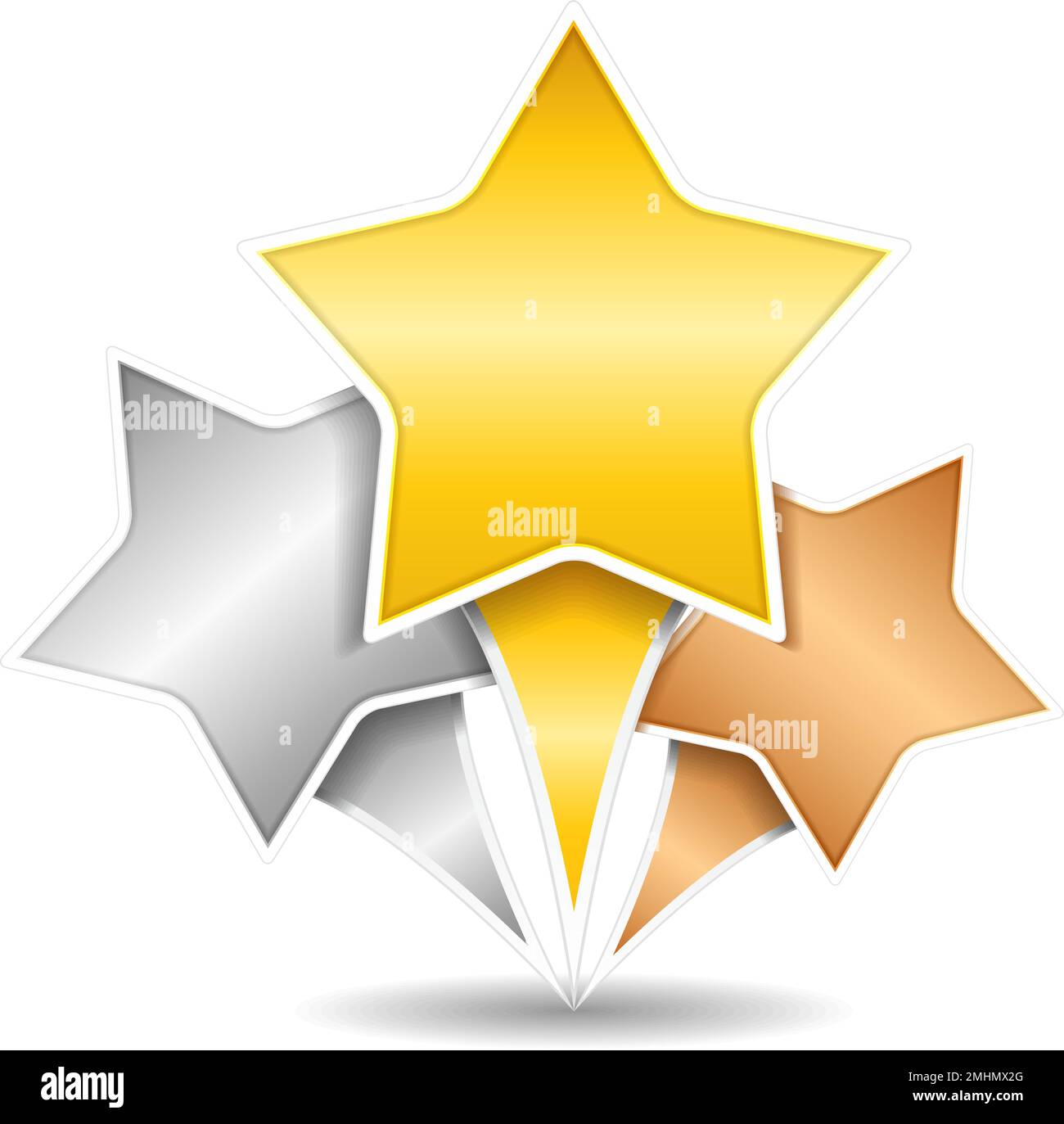 Golden, silver and bronze stars, vector eps10 illustration Stock Vector ...