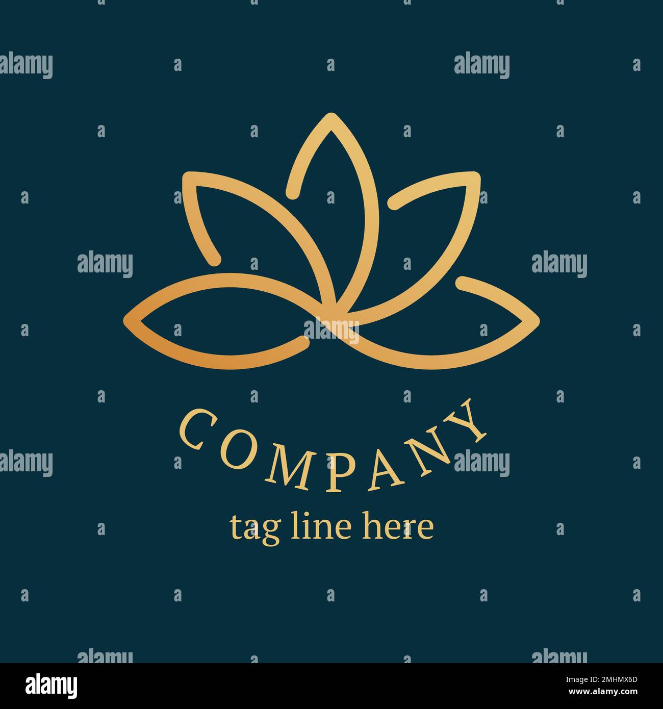 Gold spa logo template, aesthetic health and wellness business branding ...