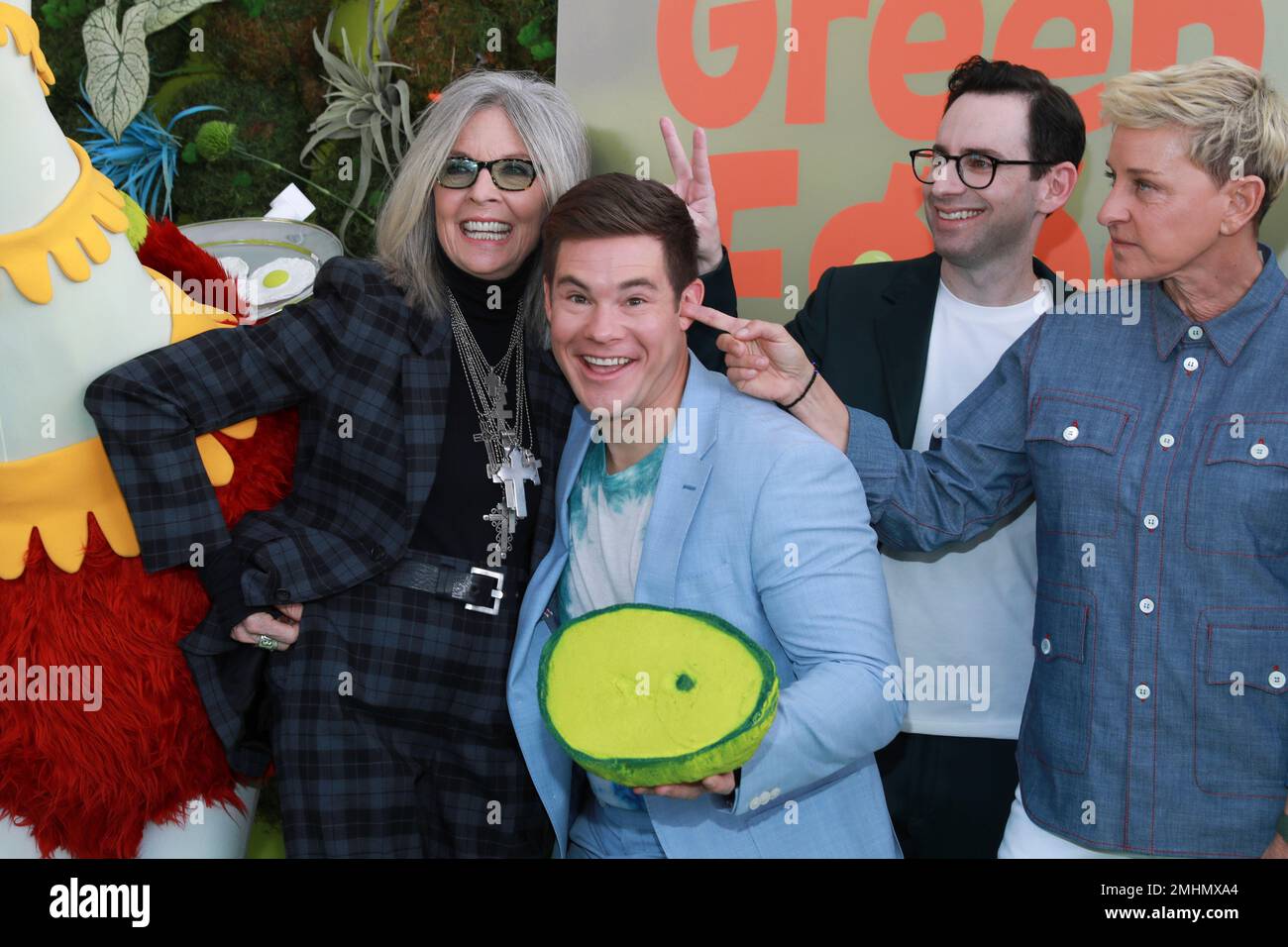 Diane Keaton, from left, Adam Devine, Jared Stern, and Ellen DeGeneres ...