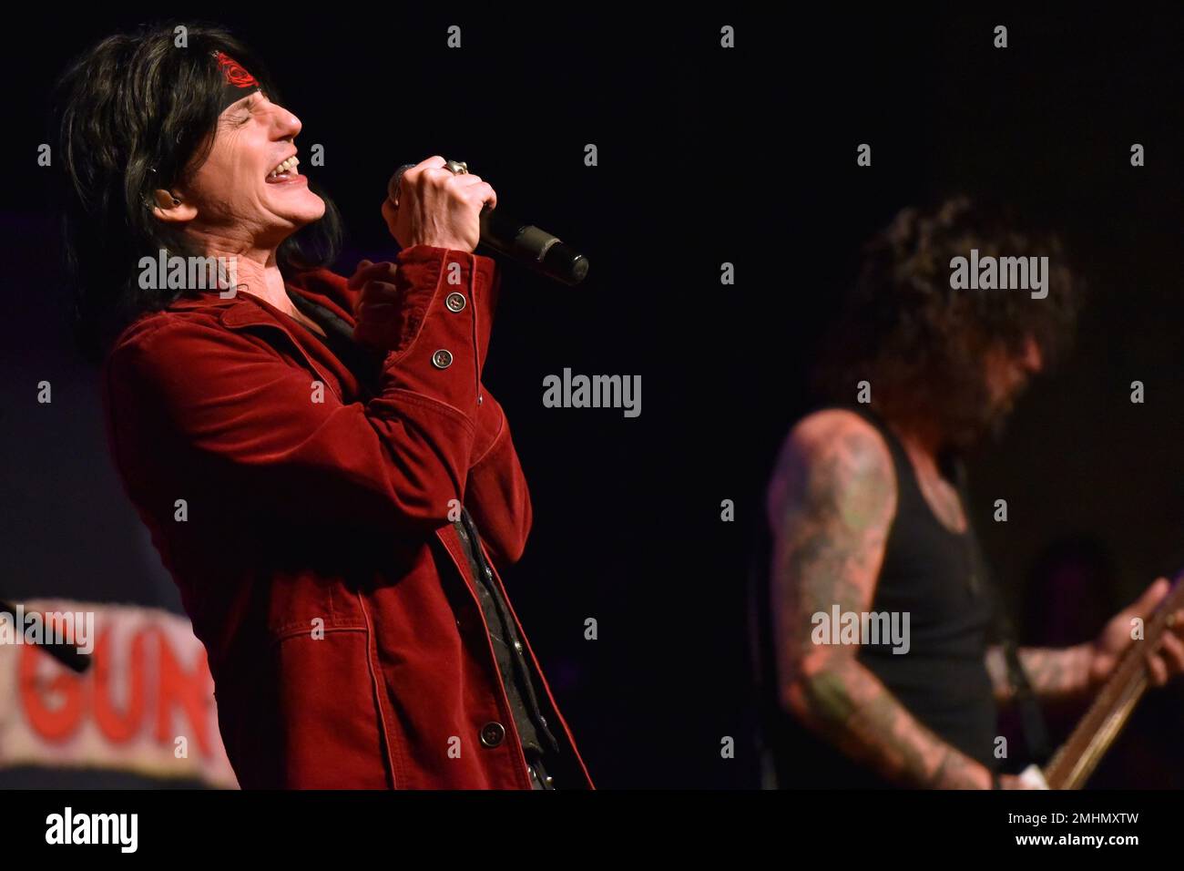 Phil Lewis, left, and Tracii Guns of L.A. Guns perform at the Arcada ...