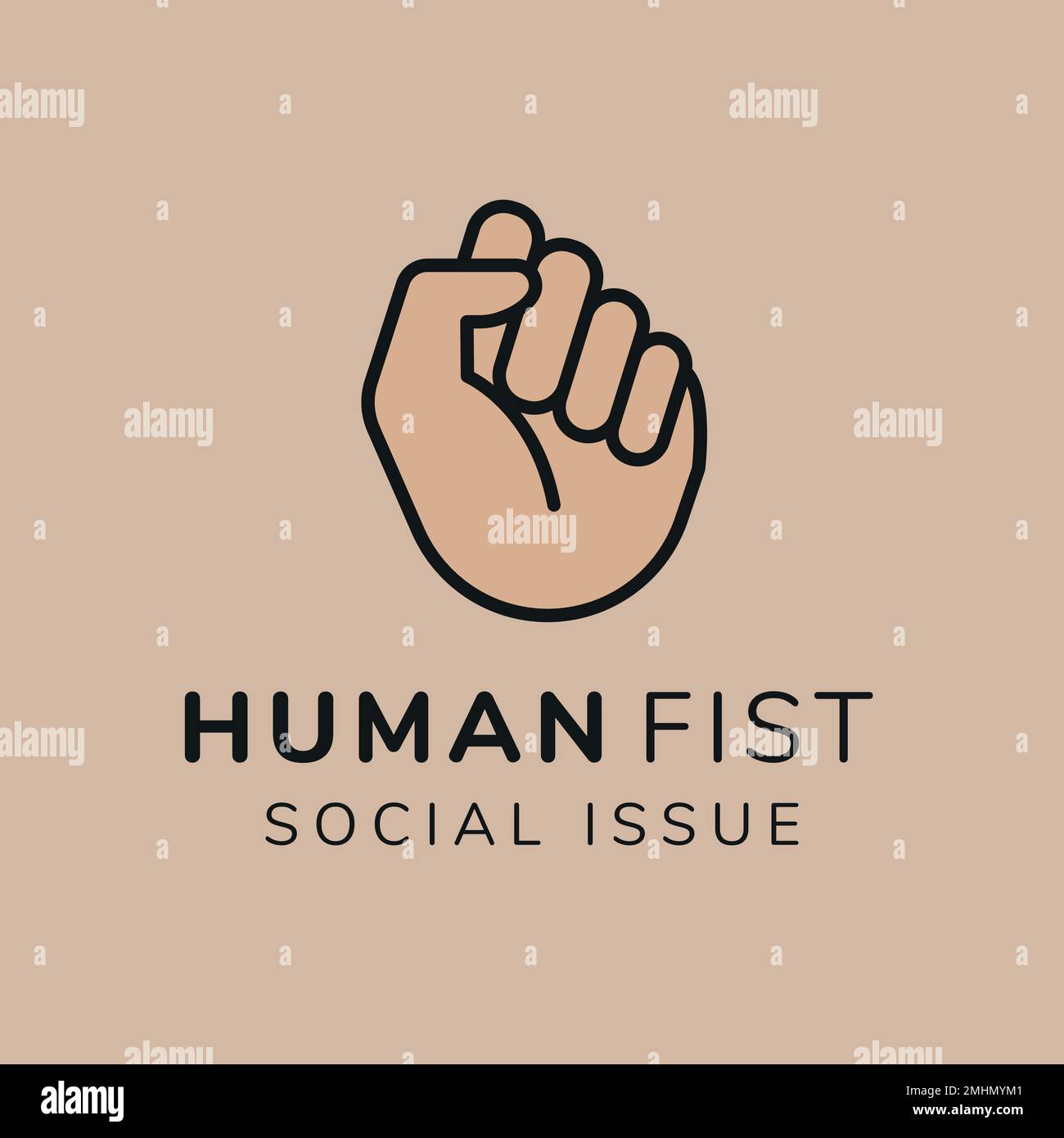 Charity logo template, non-profit branding design vector, human fist ...