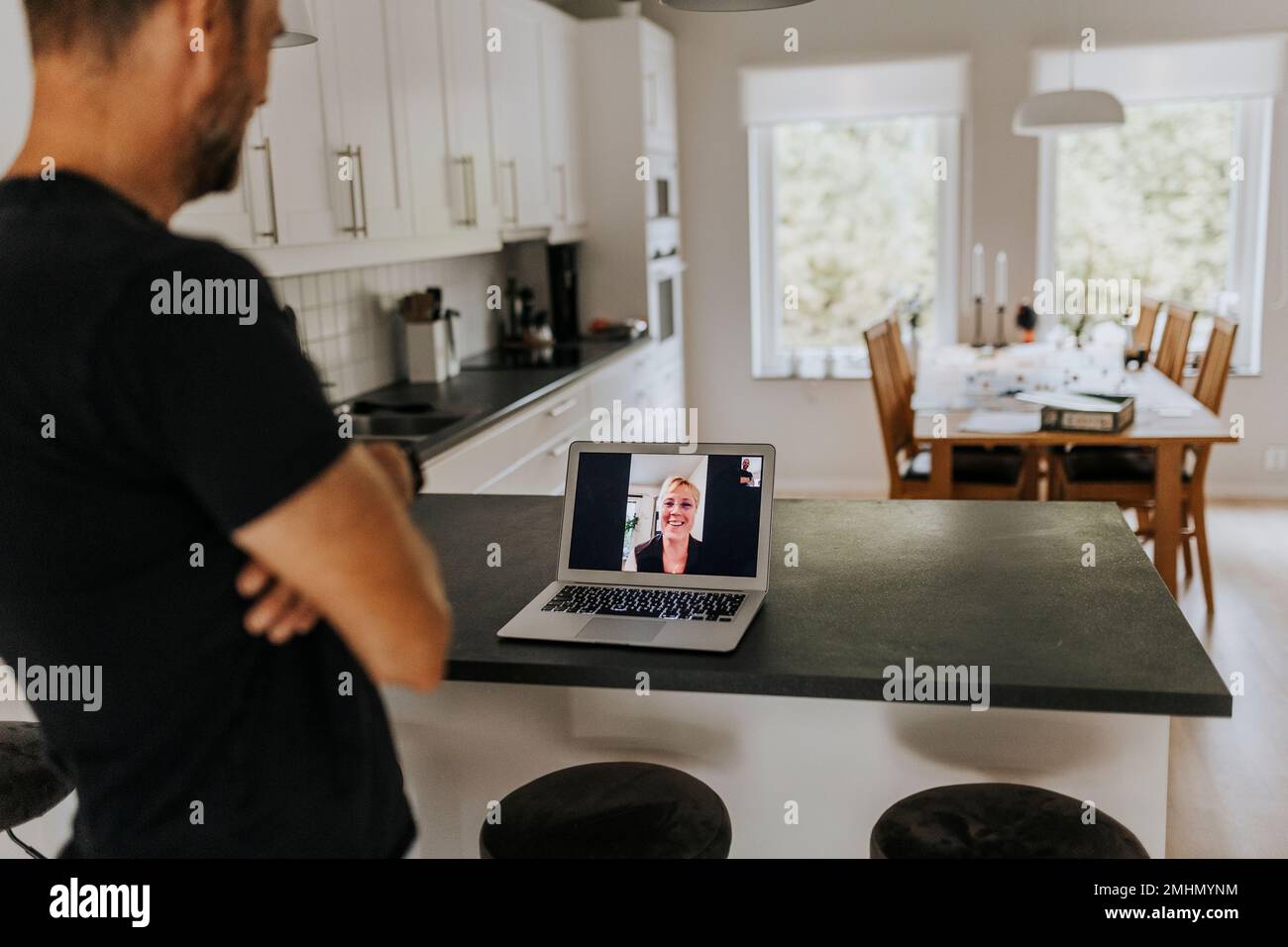 Man having video call Stock Photo - Alamy