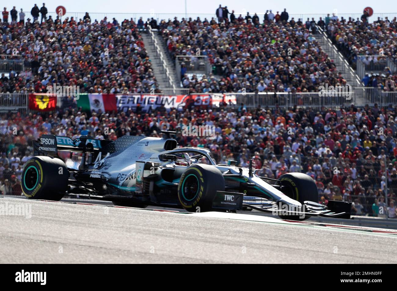 Mercedes driver Lewis Hamilton, of Britain, races during the Formula ...