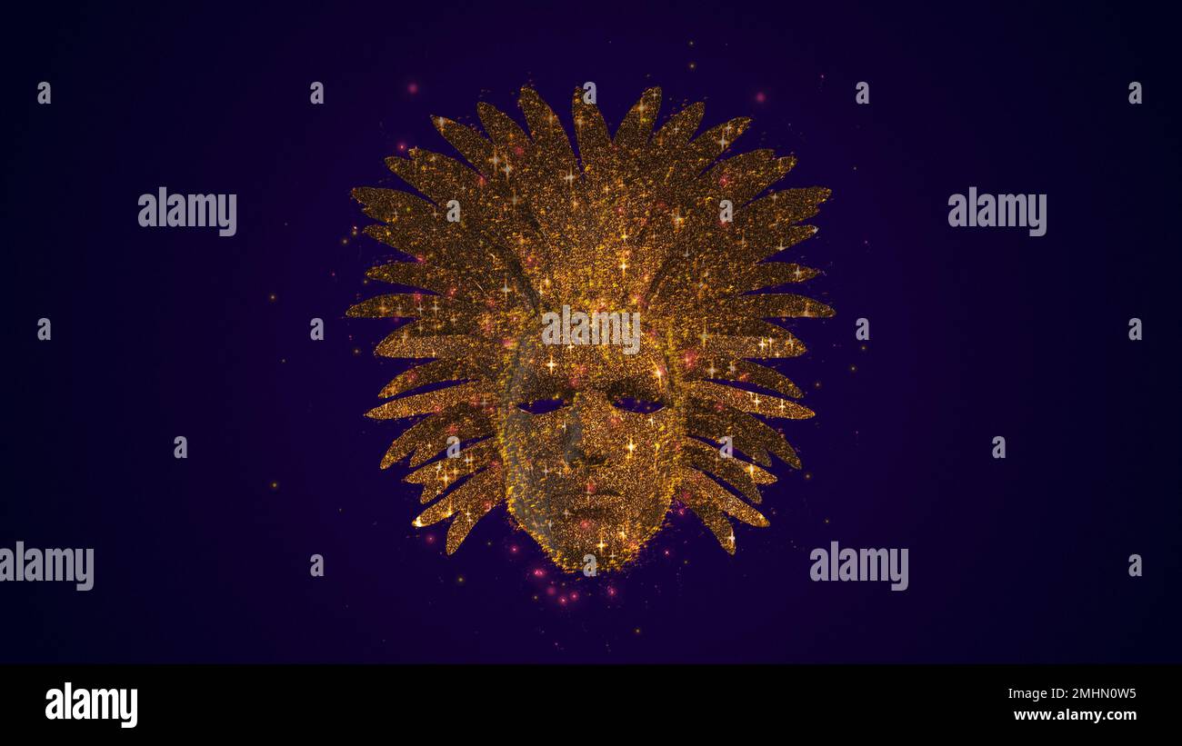 Rio Carnival Masks with Glitter and Sparkles 3d illustration Stock ...