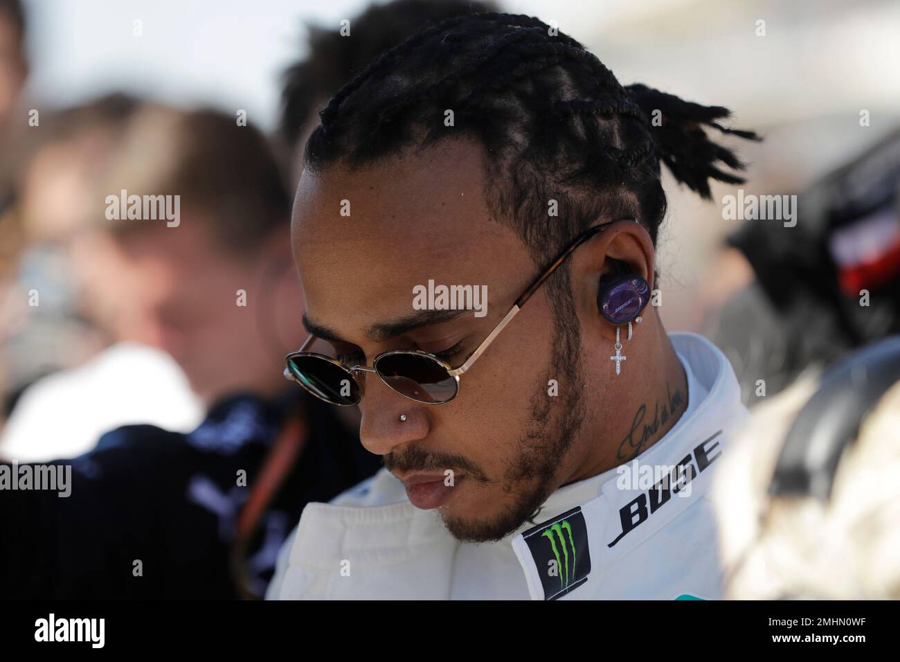 Mercedes driver Lewis Hamilton, of Britain, waits for the start of the ...