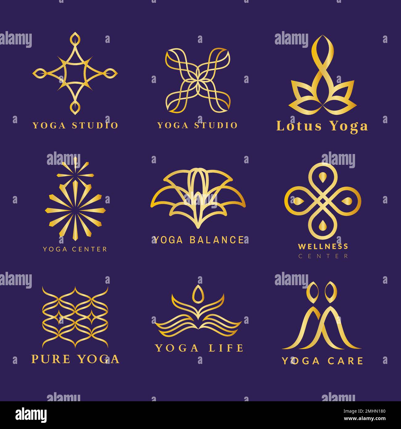 Gold spa logo template, wellness luxury design for health & wellness ...