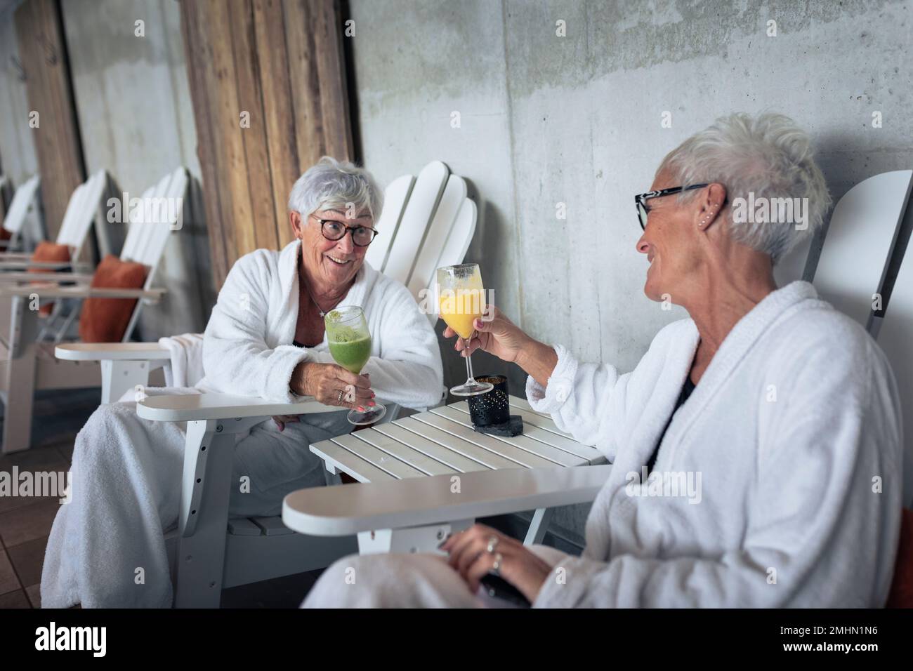 Senior women relaxing in spa Stock Photo - Alamy