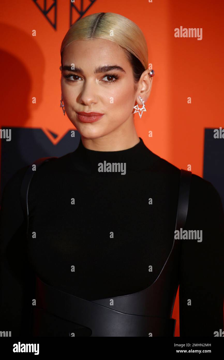 Singer Dua Lipa poses for photographers upon arrival at the European ...