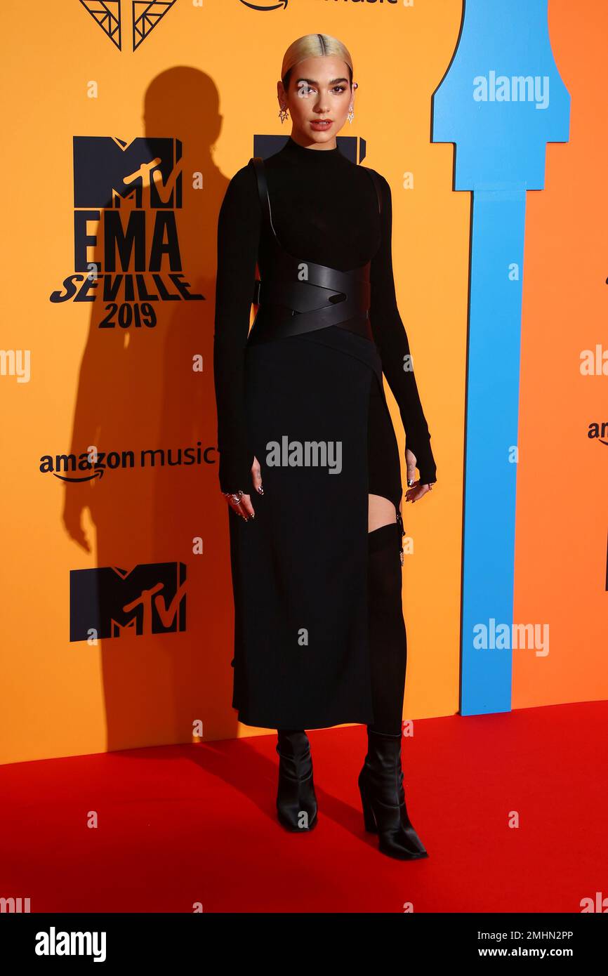 Singer Dua Lipa poses for photographers upon arrival at the European ...