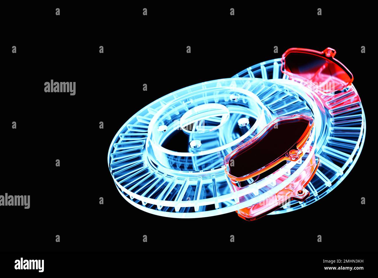 Blue brake plugs on black background. 3d illustration. Car Repair Parts ...