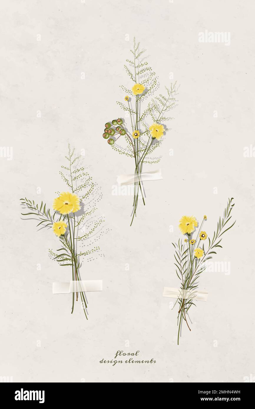 Dried flower scrapbook autumn element vector Stock Vector Image & Art ...