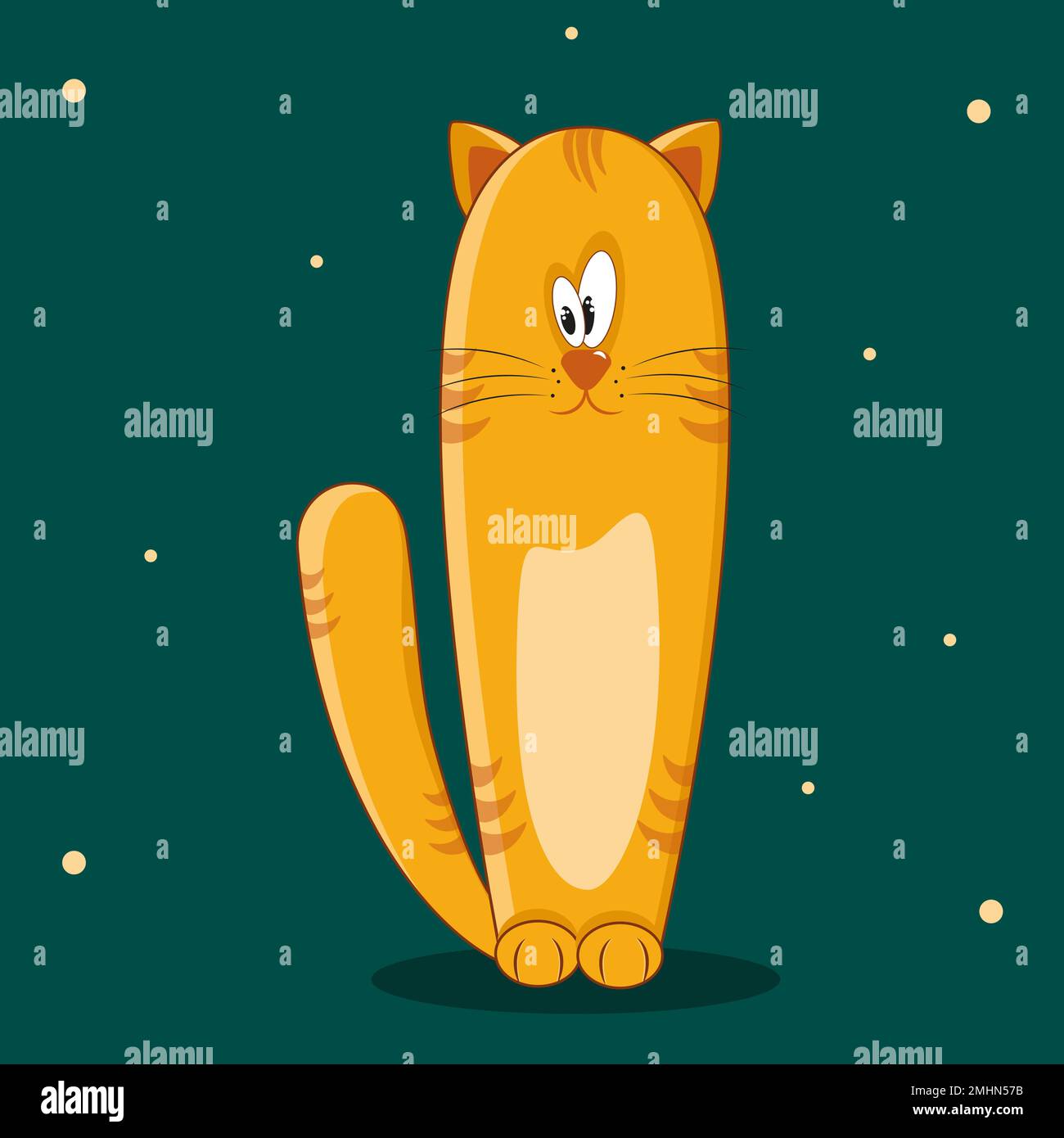 Kitten sitting on orange Stock Vector Images - Alamy