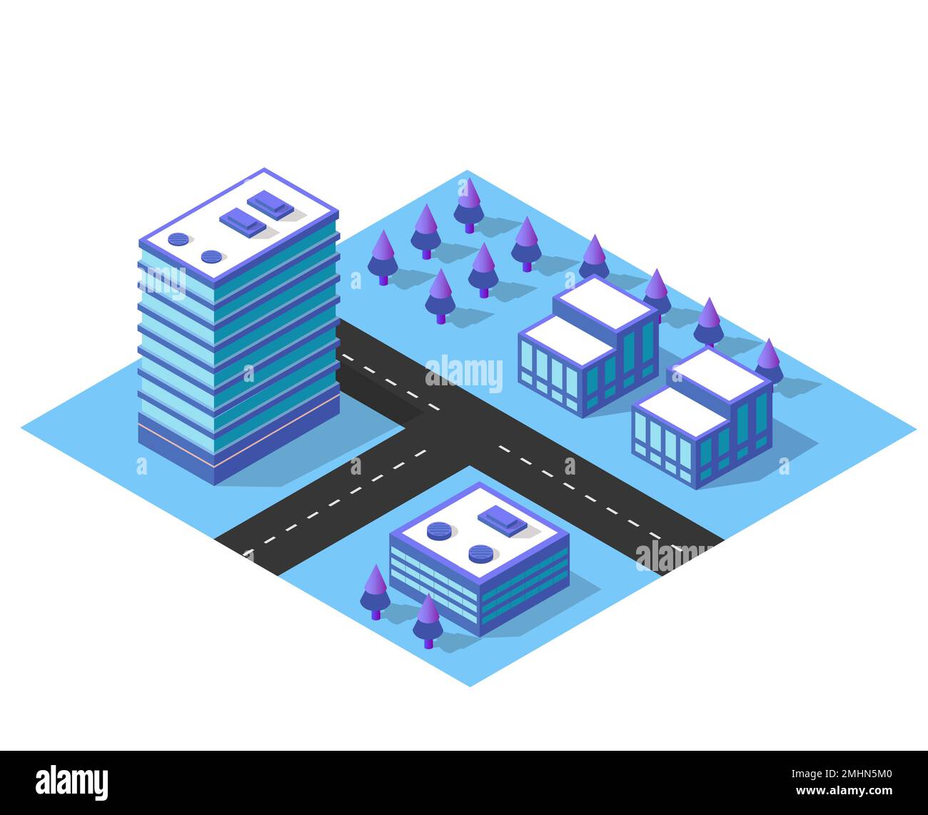 City urban area map Isometric vehicles 3D illustration architecture ...
