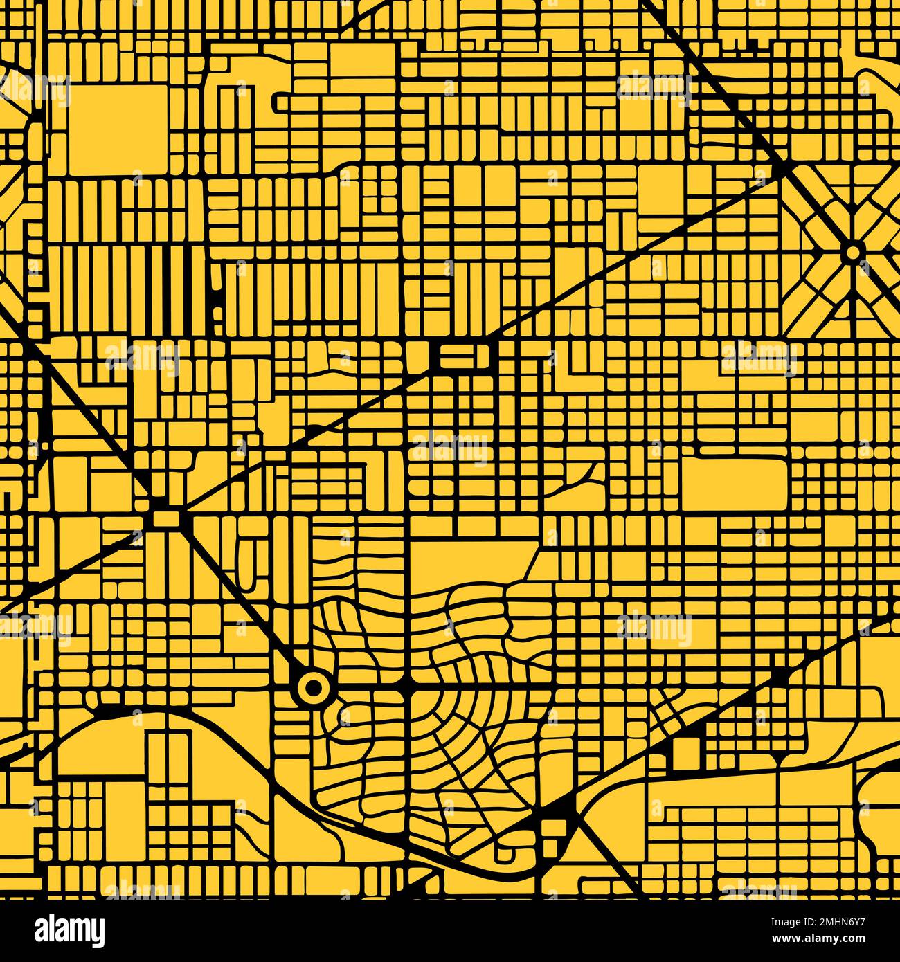 Abstract city plan. Editable vector street map of a fictional generic ...