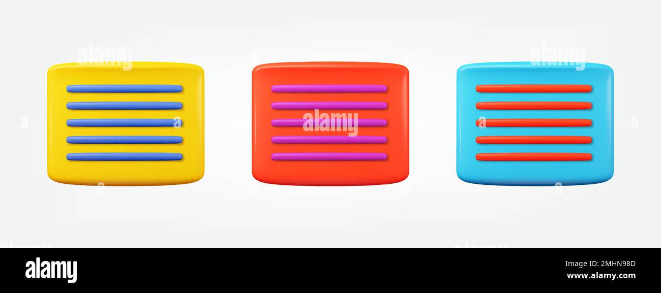 3d notepad icon set. realistic vector illustration. design elements ...