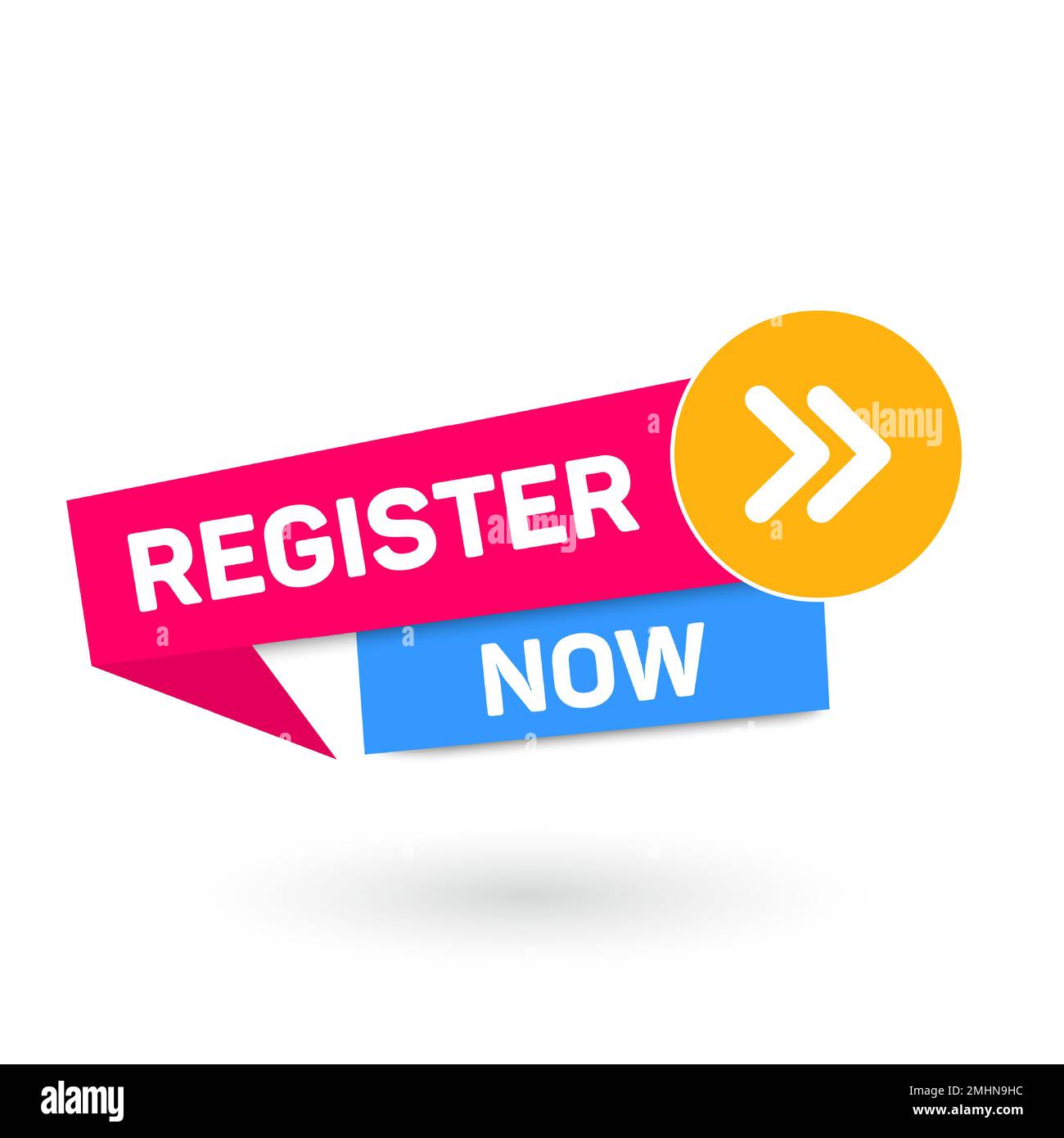 Register now labels with an arrow. Vector banner for registration in ...
