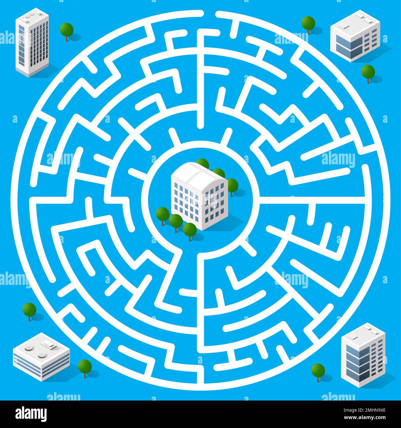 Maze city vector illustration for games design and background Stock ...